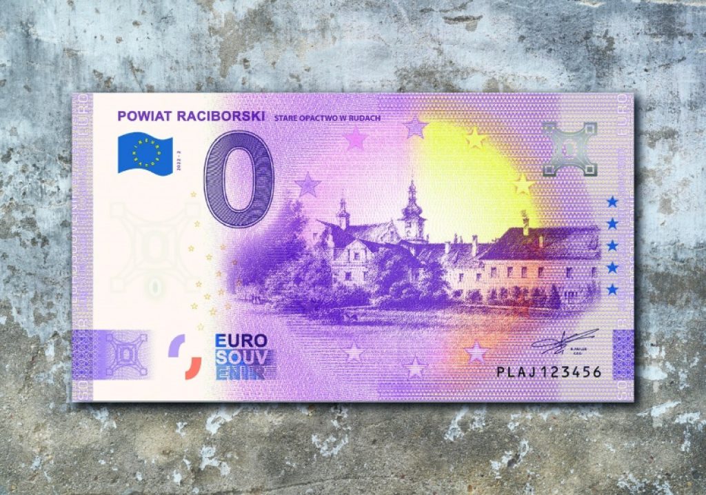 Banknot 0 EURO przedstawiający Stare Opactwo w Rudach już niebawem w ...
